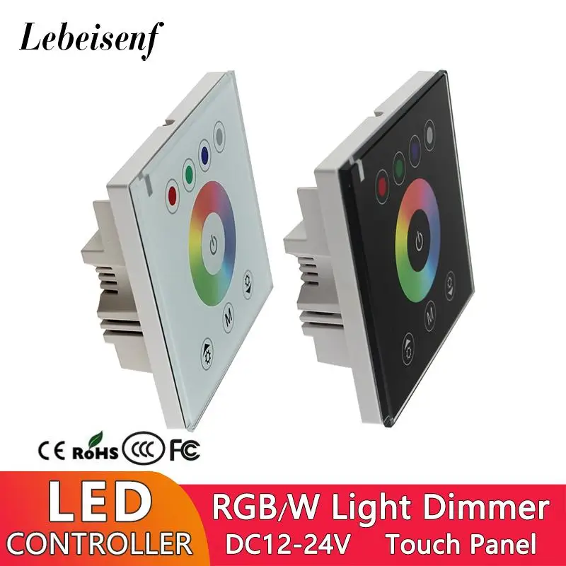 RGBW-Controller-Wall-Mount-Touch-Glass-Panel-16A-4-Channels-DC12-24V ...