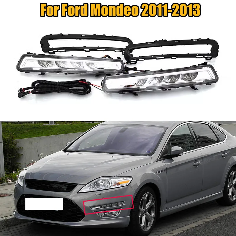 Car Front Bumper Fog Light Fog Lamp DRL Day Running Lamp For Ford ...