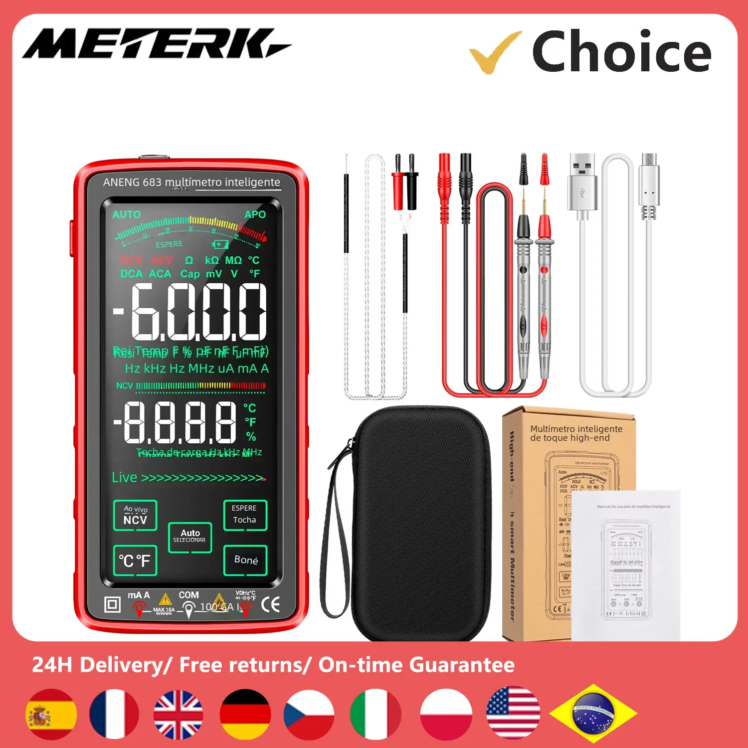 ANENG-682-6000-Counts-Digital-Multimeter-Smart-Anti-burn-Rechargeable ...