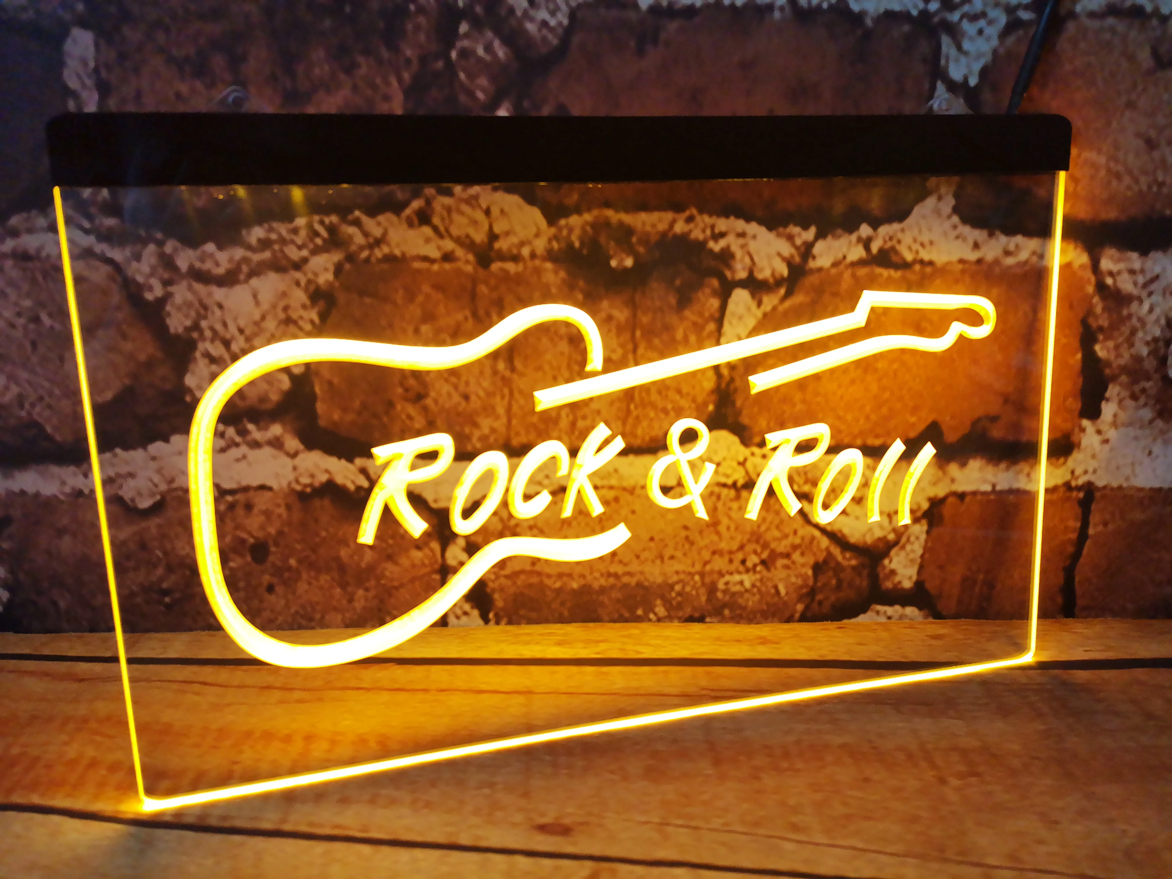 Rock And Roll Guitar Music New Beer Bar Pub Club 3d Signs Led Neon ...
