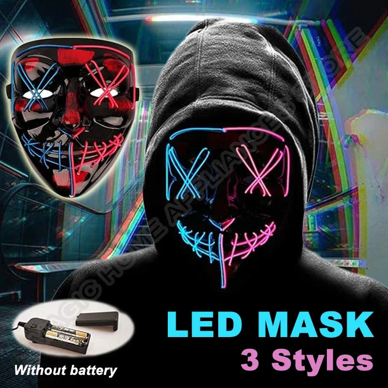Wireless-Halloween-Neon-LED-Purge-Mask-Masque-Masquerade-Party-Masks ...