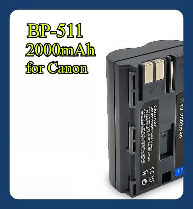 2000mAh BP-511 Battery for Canon EOS 300D 50D 40D 30D 10D D60 DSLR ...