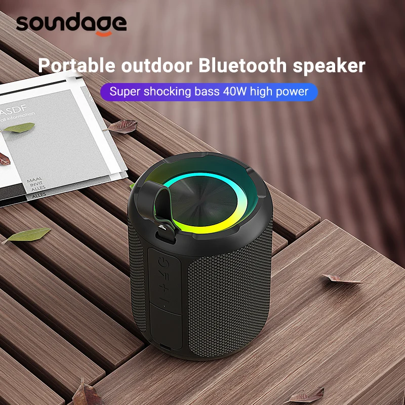 Soundage-40W-Portable-Bluetooth-Speaker-Subwoofer-360-Degree-Stereo ...