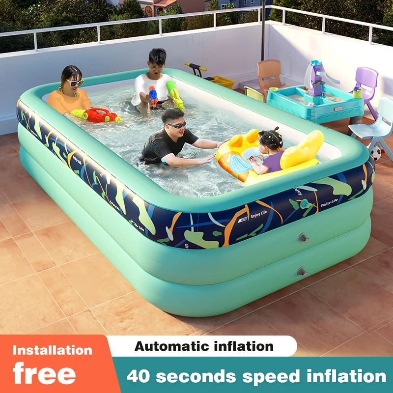 Piscinas grandes inflables para la familia, PISCINA Rectangular de PVC ...