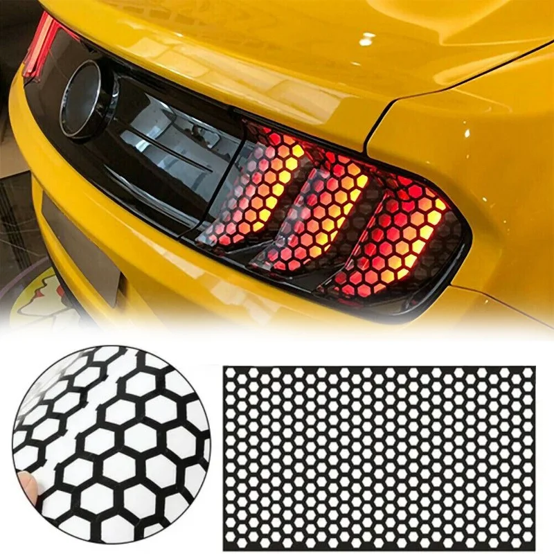 2PCS-Car-Honeycomb-Sticker-Cut-out-Headlight-Car-Stylish-Taillight-DIY ...