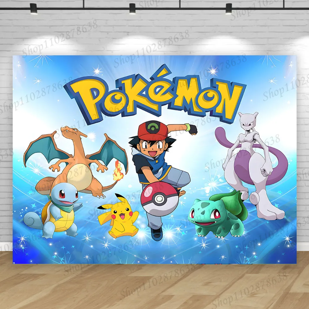 Fondo de Pokémon, pancarta de feliz cumpleaños, decoración de Pikachu ...