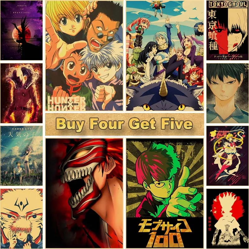 Classic Anime Characters Posters Retro Kraft Paper Tokyo Ghoul/death ...