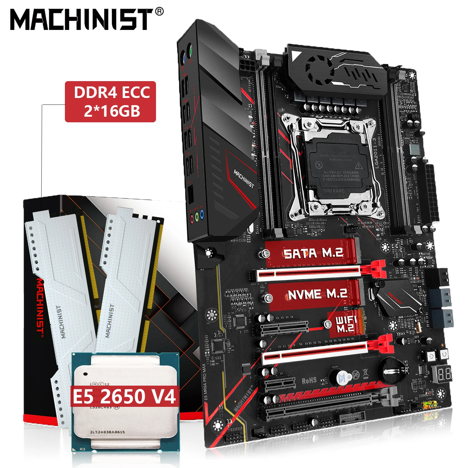 MACHINIST X99 Motherboard Set LGA 2011-3 Kit Xeon E5 2650 V4 CPU ...