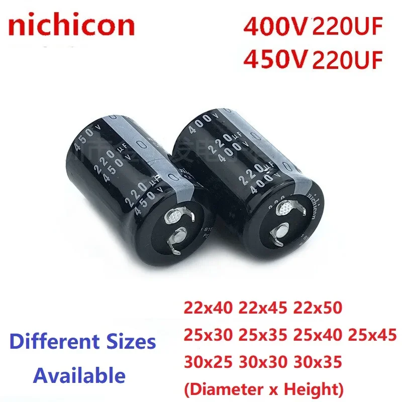 2Pcs/Lot Nichicon 220uF 400V 220uF 450V 400v220uf 450V220UF 22X40/45/50 ...