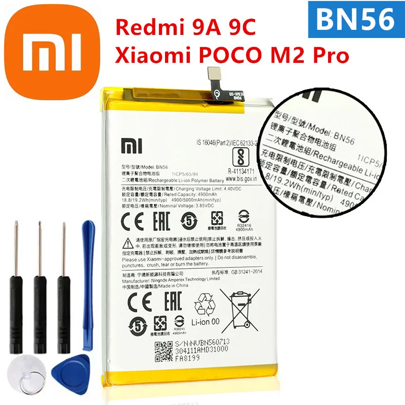 Original Xiaomi Redmi 9A 9C Poco M2 Pro Battery Replacement BN56 ...
