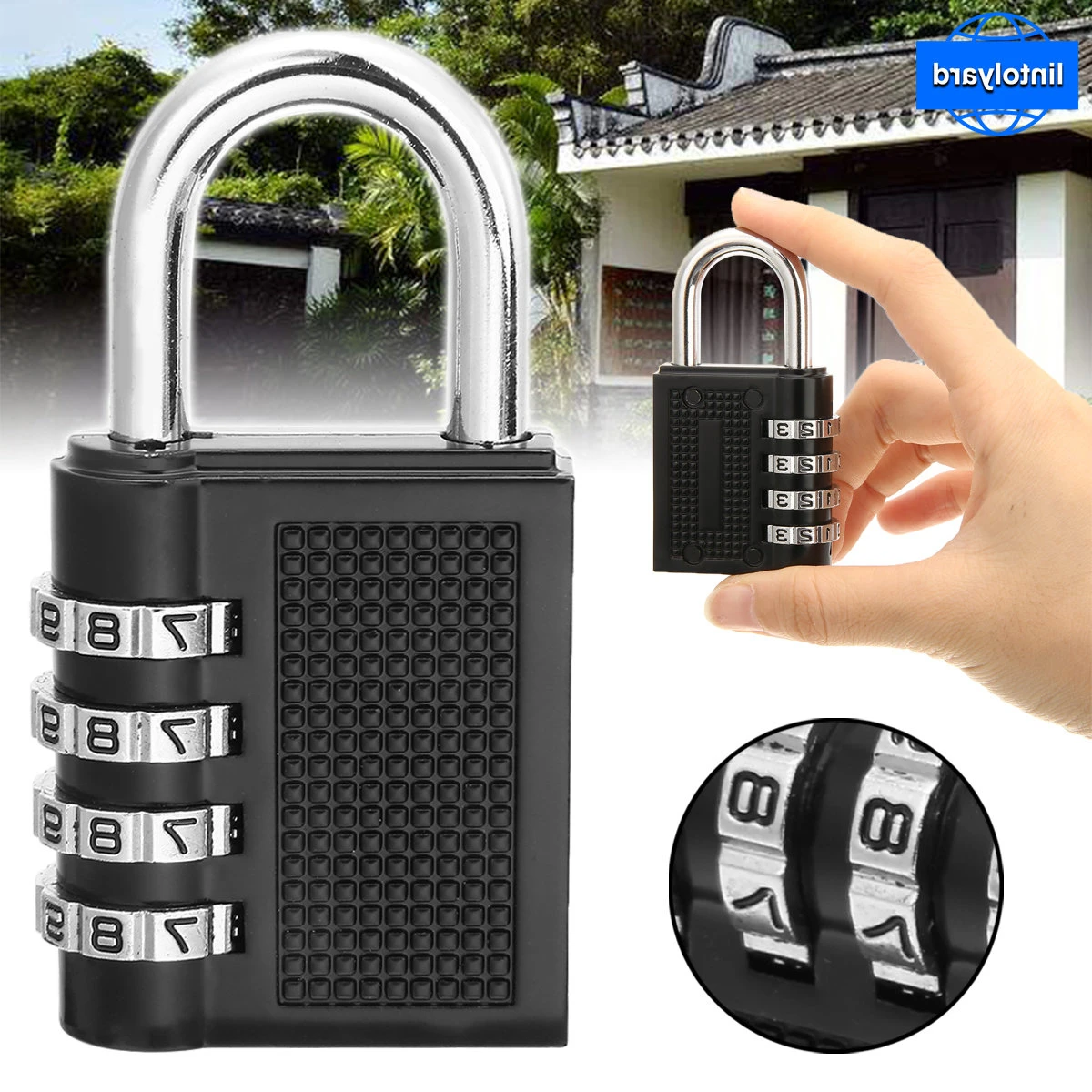 High-Quality Lintolyard 4-Digit Combination Lock Weatherproof Padlock ...