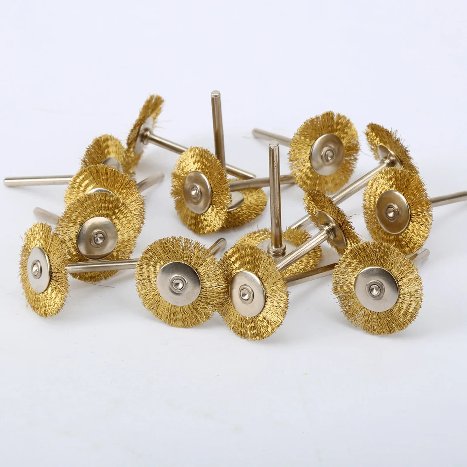 10pcs-25mm-Polishing-Copper-Wire-Brushes-Wheel-Dremel-Accessories-Drill ...