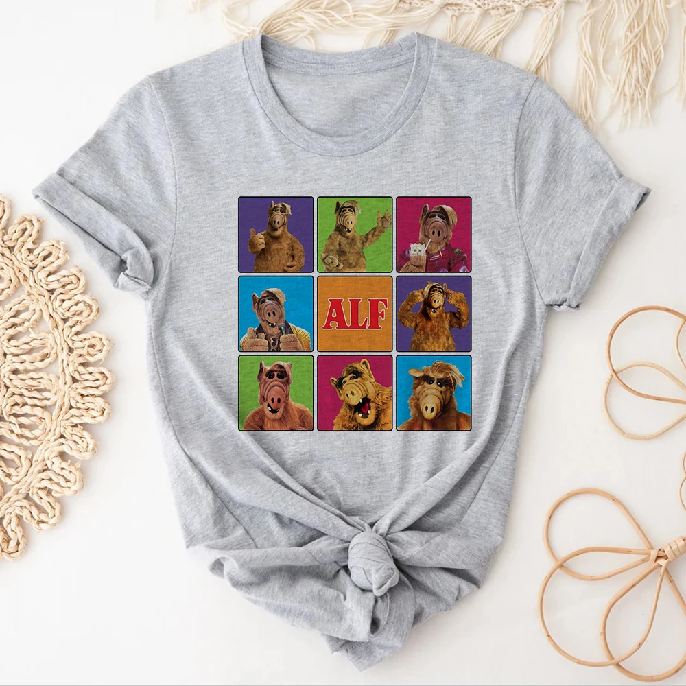 Alf Alien tshirt women women korean clothes Y2k streetwear top tees ...