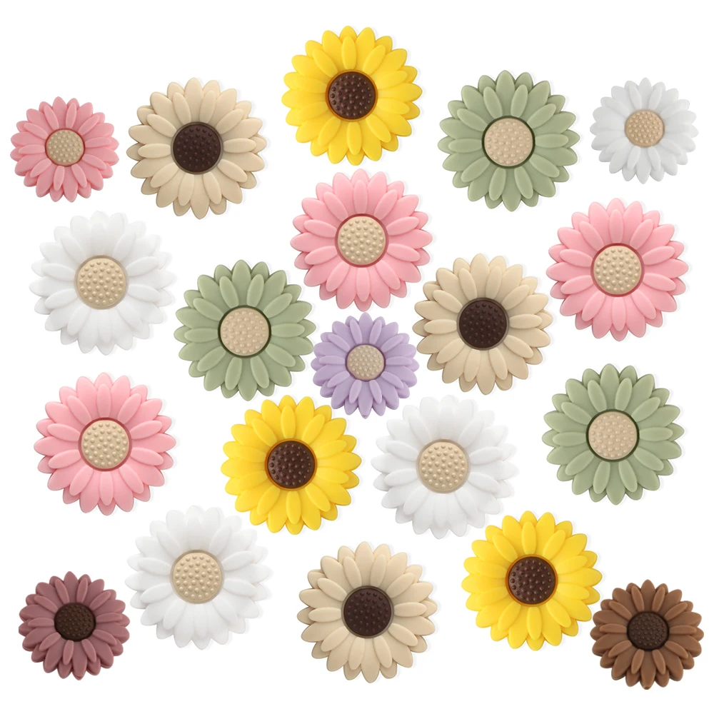 Sunrony, 10 Uds., 20/30MM, nueva flor, cuentas de silicona para ...