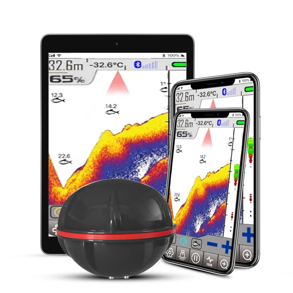 Smart Wireless Sonar Fish Finder, GPS Smartphone, Marine Boat, Lake ...