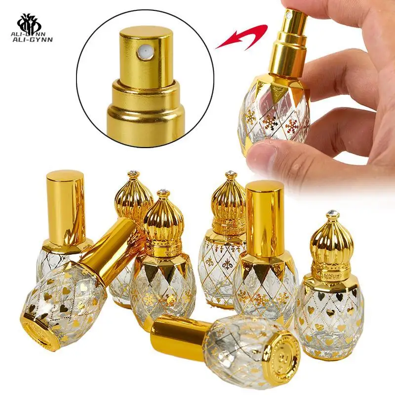 Botella-de-Perfume-rellenable-dorada-de-estilo-lujoso-frasco-de-vidrio ...