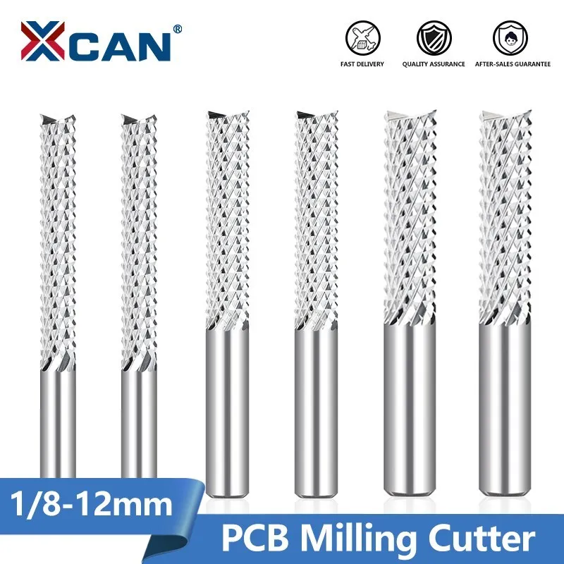 Xcan 옥수수 엔드밀 Pcb 밀링 커터 카바이드 엔드밀 Cnc 커팅 밀링 공구 라우터 비트 생크 18 4 6 8 10