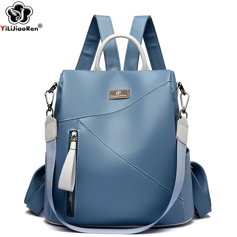 Famous Brand Leather Bagpack for Girls School Bag Fashion Backpack ...
