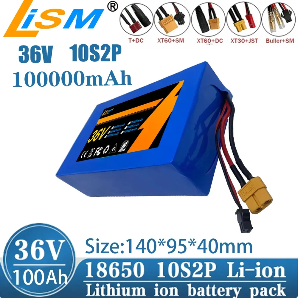 36V-100Ah-10S2P-18650-Lithium-Battery-Pack-550W-42V-Cooter-Vehicle ...