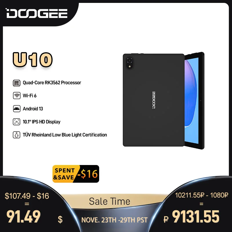 DOOGEE-Tableta-U10-de-10-1-pulgadas-Tablet-con-pantalla-IPS-HD-WiFi6 ...