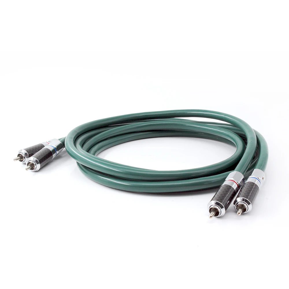 Pair Hight Quality OCC FA-220 Red Copper Interconnect Cable With Carbon ...