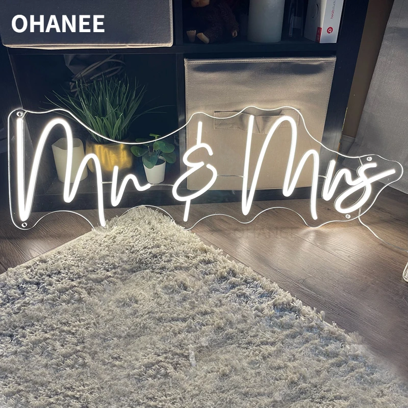 Mr and Mrs LED Neon Sign Custom Made Wall Lights Party Wedding Decor ...