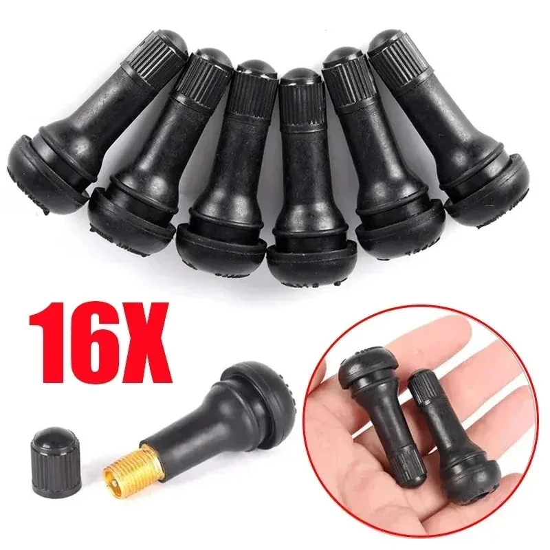 Black-TR414-Tubeless-Car-Wheel-Tire-Valve-Stems-with-Caps-Snap-in-Type ...