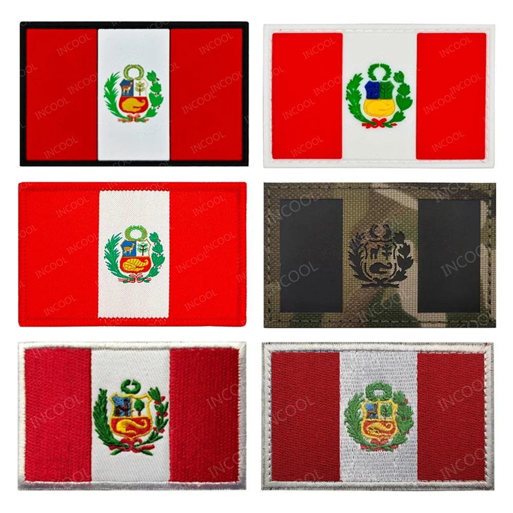 Bandera-de-Per-bordada-parches-reflectantes-IR-PVC-goma-banderas ...