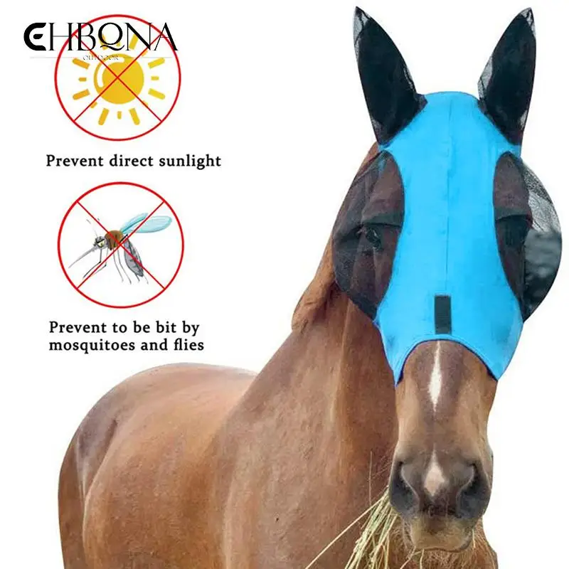 1pc-Anti-Fly-Mesh-Equine-Mask-Horse-Fly-Mask-Long-Nose-With-Ears-Horse ...