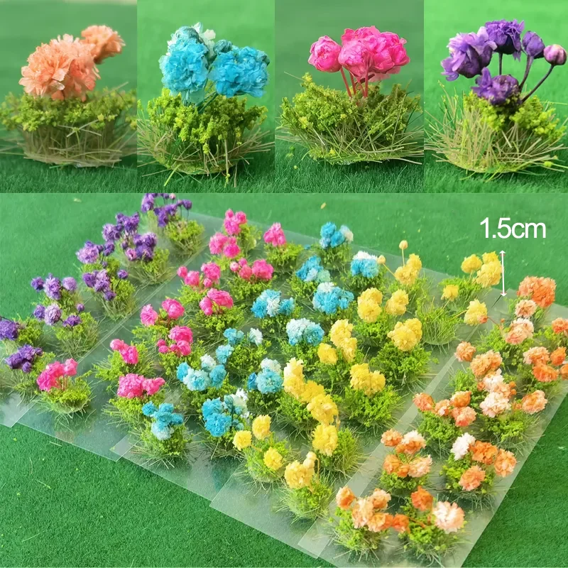 20pcs Artificial Model Flower Cluster Model Scenery Material Grass ...