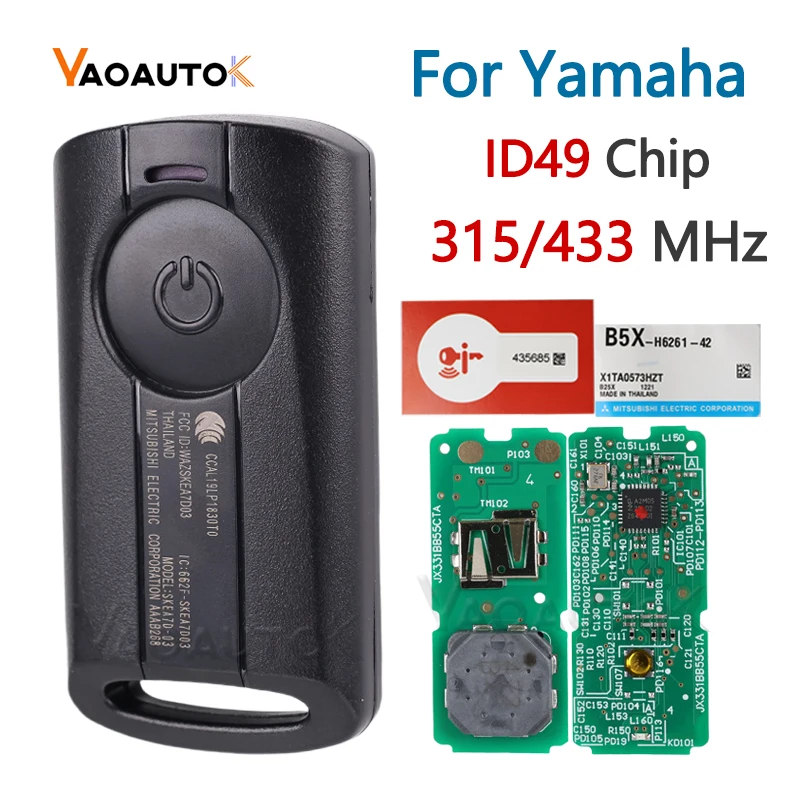 Motorcycle Remote Key fob for Yamaha NVX NVX155 XMAX XMAX300 QBIX AEROX ...