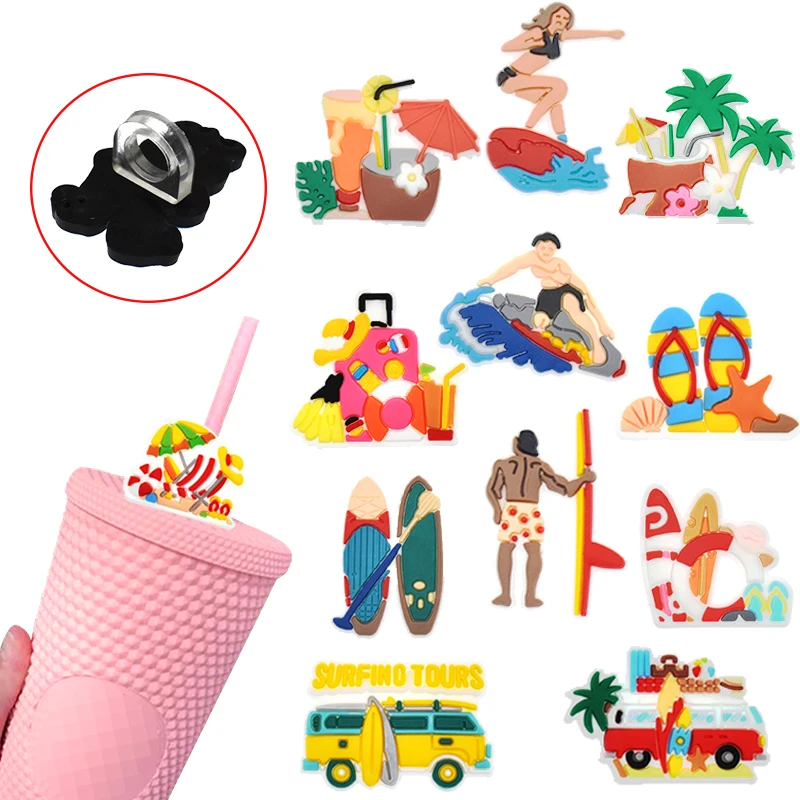 1PCS Summer Surfing Surfboard straw topper PVC Beach Travel Surfing ...