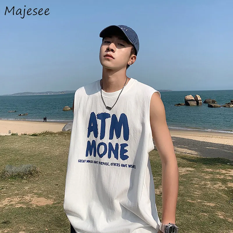 남성용 탱크 탑 민소매 티 느슨한 조거 운동 레터 얇은 패션 오버사이즈 M 5xl 스트리트웨어 멋진 남성 싱글렛 여름