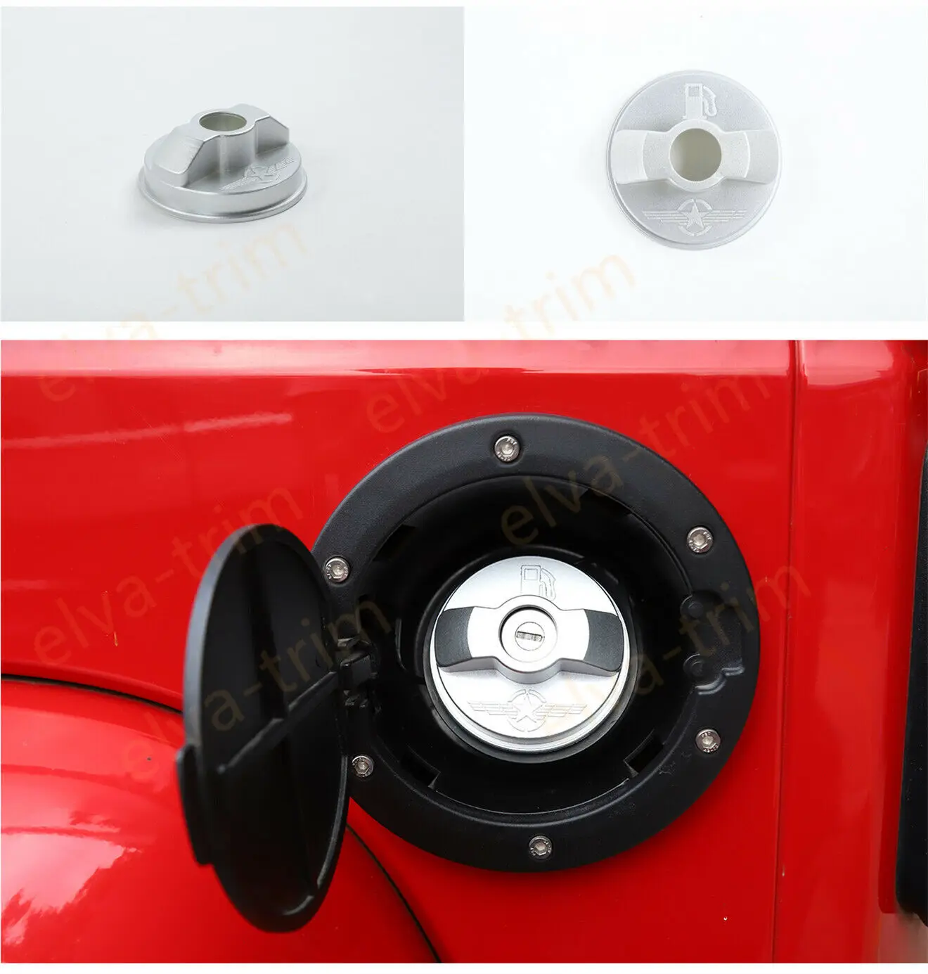 For Jeep Wrangler JL/JT 2018 2022 Silver Five Elements Wings Fuel Tank ...