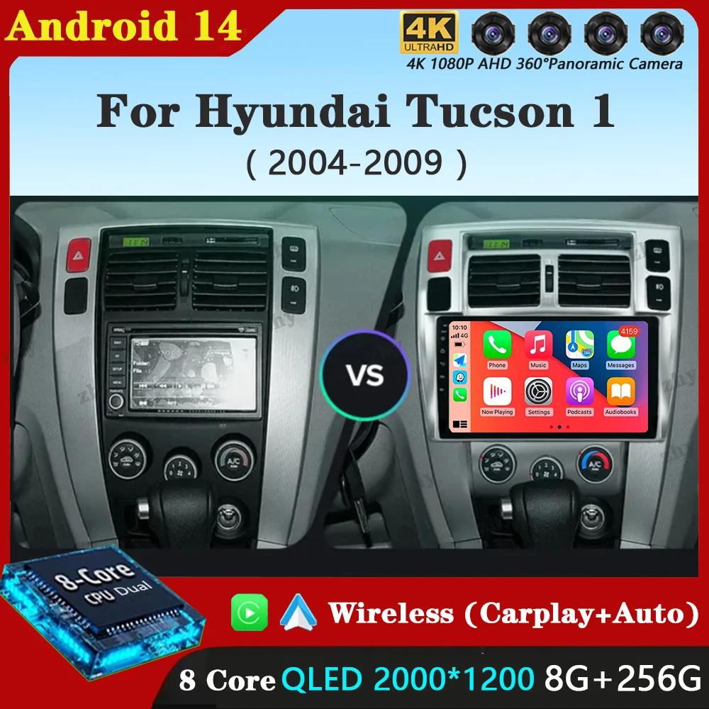 Para Hyundai Tucson 2004 2005 2006 2007 2008 2009 Radio de coche ...