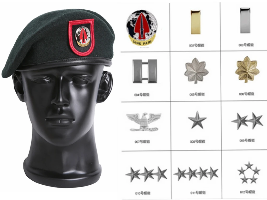 US ARMY SPECIAL OPERATIONS COMMAND Special Forces green WOOL BERET WITH ...