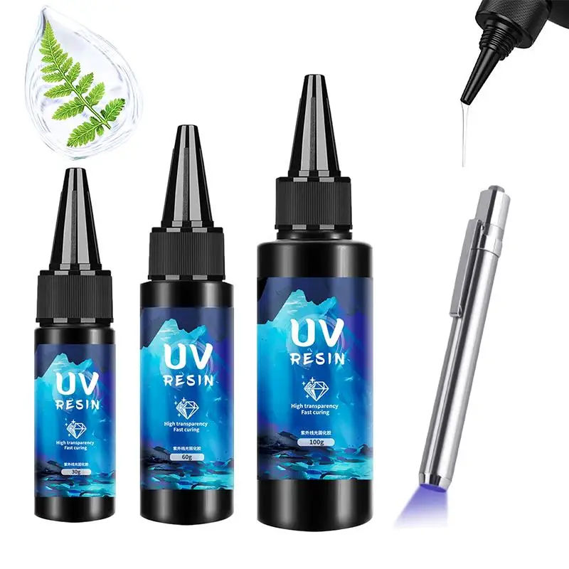30g-60g-100g-UV-Resin-Glue-Ultraviolet-Curing-Epoxy-Resin-High-Transparency-Fast-Drying-DIY ...