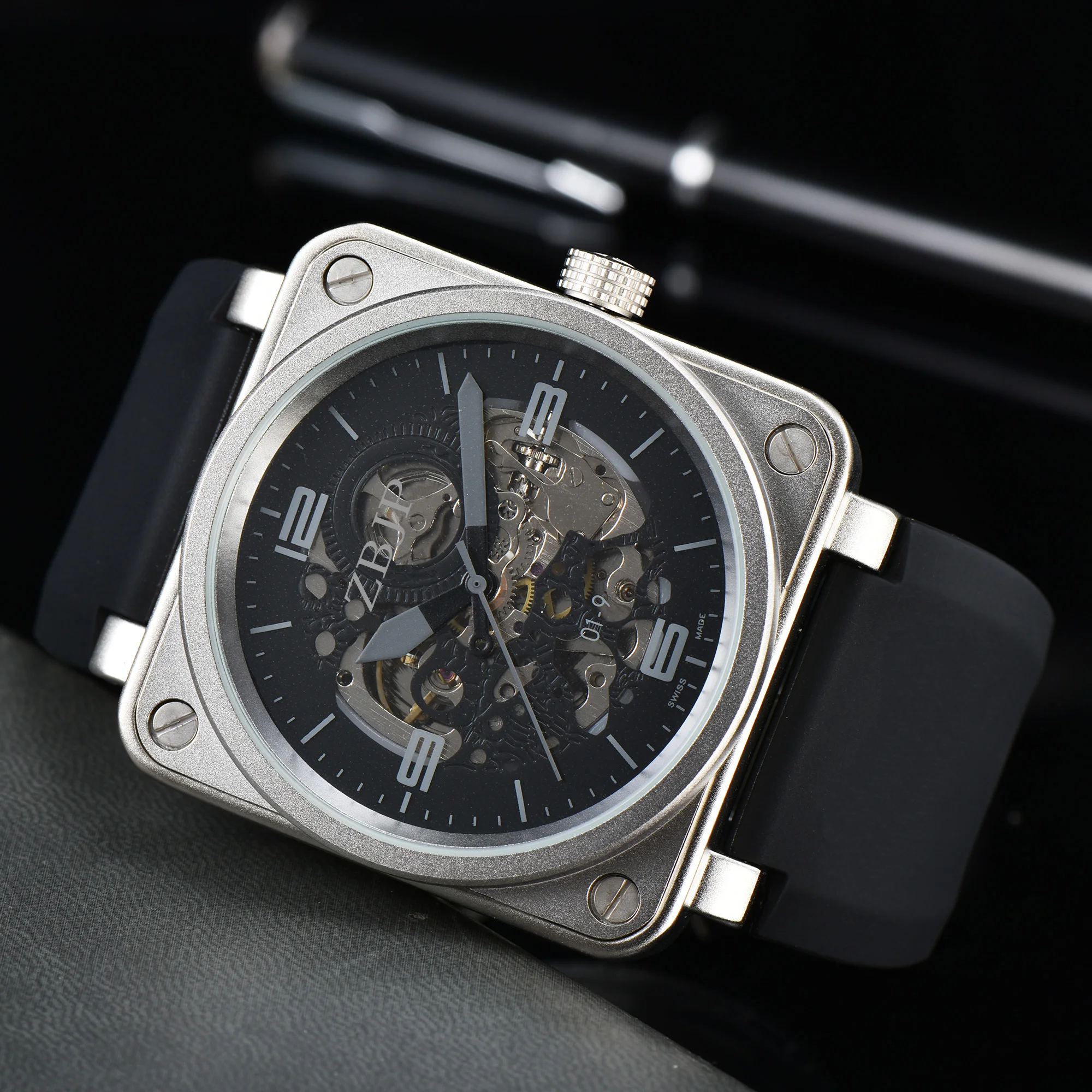 Luxury-independent-brand-mechanical-hollow-automatic-date-business-men ...