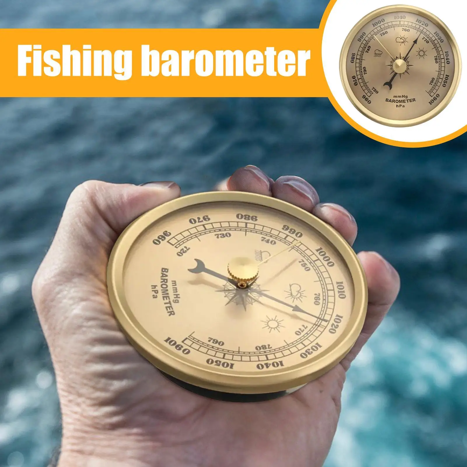 Fishing Barometer Automatic Pressure Gauge Portable Weather Barometer ...