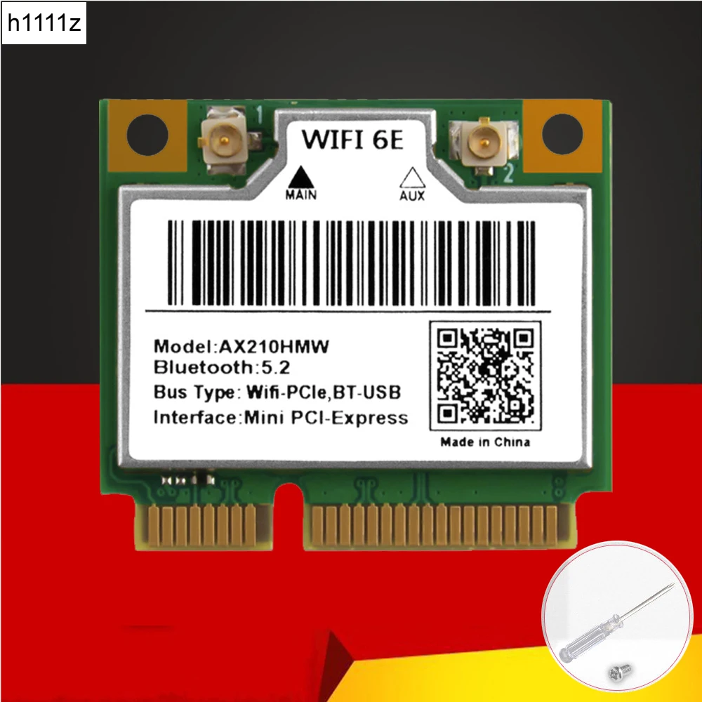 Wi-Fi付きミニカード6eax210hmw,5374mbps,bluetooth5.2,802.11ax 2.4g/5g/6g,wifi 6 ...