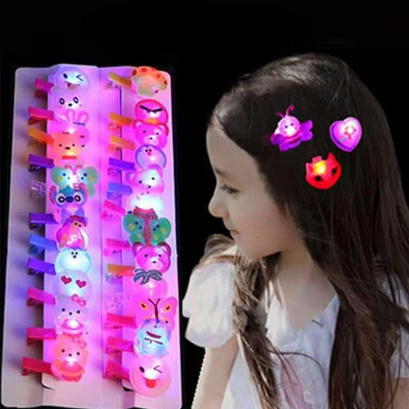 12pcs-Girls-Glowing-Hairpin-LED-Light-Flash-Hair-Accessories-Soft ...