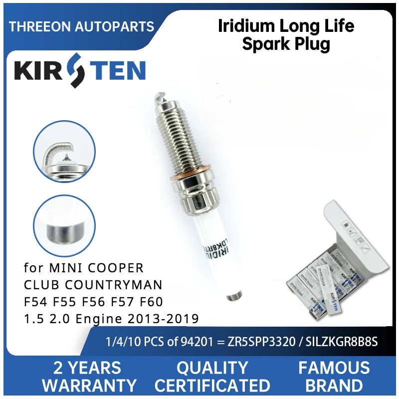 KIRSTEN Iridium Spark Plug for MINI COOPER CLUB COUNTRYMAN F54 F55 F56 ...