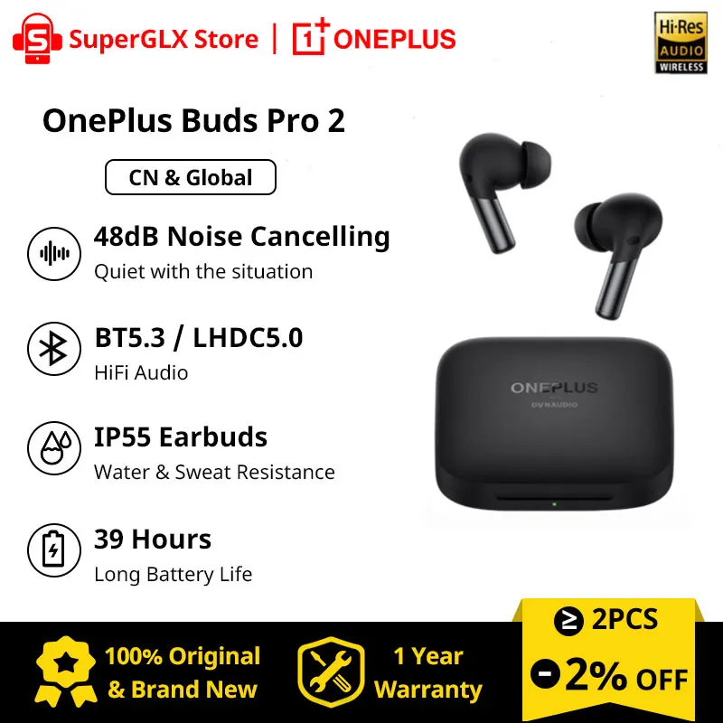 OnePlus-auriculares-inal-mbricos-Buds-Pro-2-TWS-dispositivo-de-audio-inteligente-ANC-LHDC ...