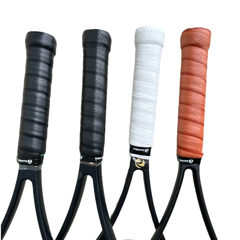 NEW ZARSIA Perforated PU Leather Sweatband Tennis Badminton Racket ...
