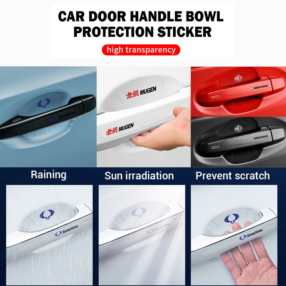 Car Styling Door Handle Sticker Transparent Protection Film For Toyota ...