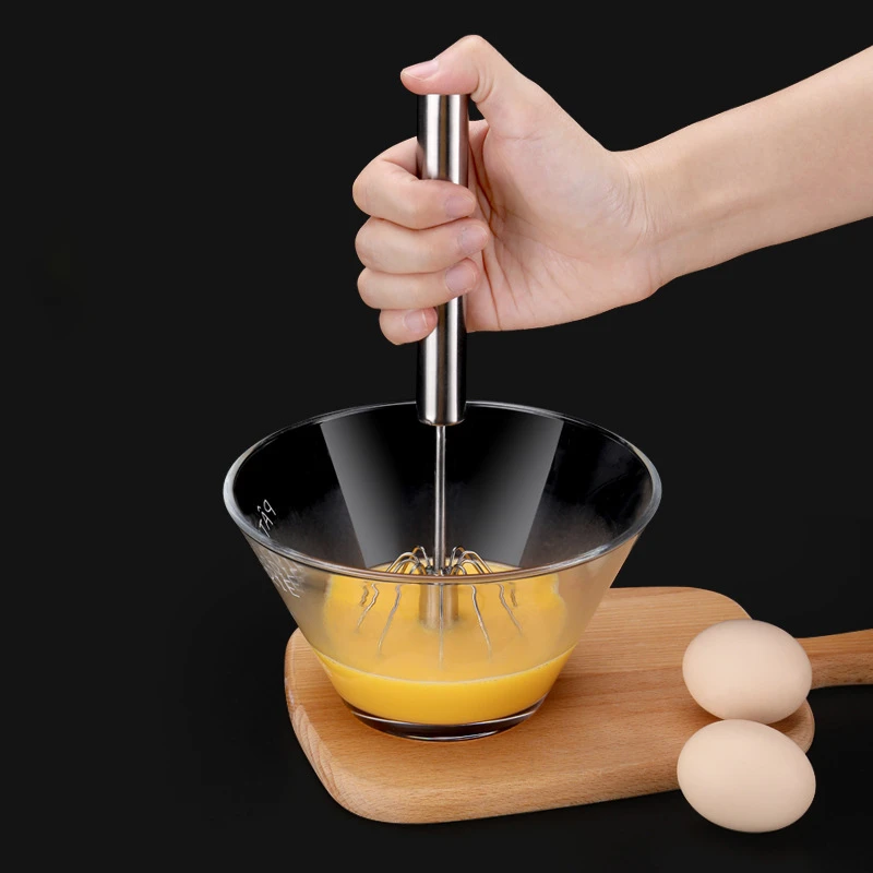 Semi-automatic Egg Beater 304 Stainless Steel Egg Whisk Manual Hand ...