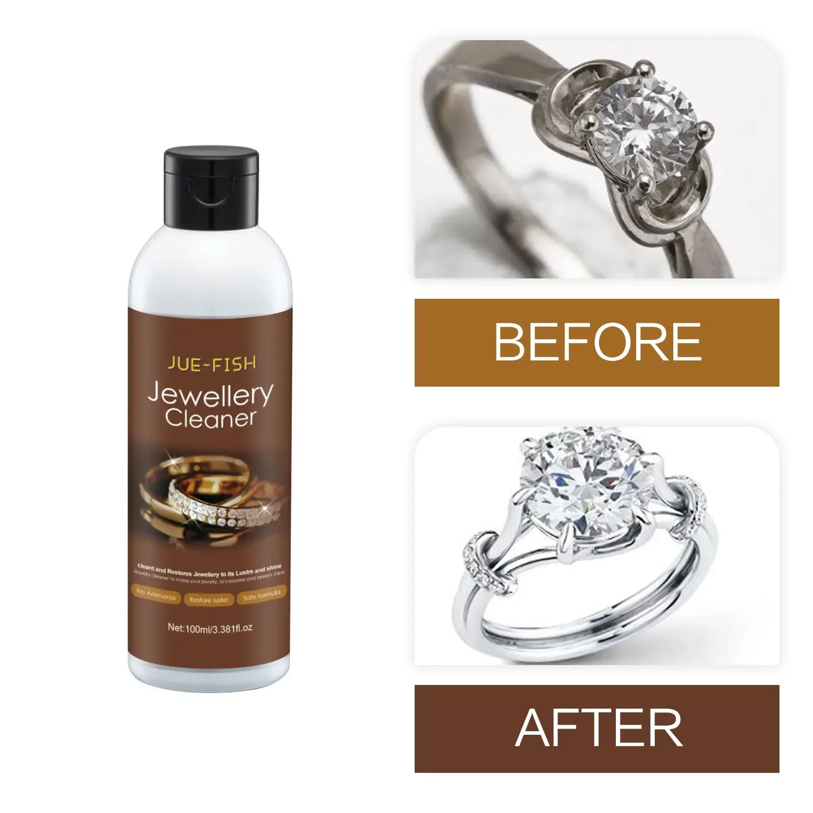 Jewelry Cleaner Silver Polishing Watch Diamond Cleaner Tarnish Remover ...