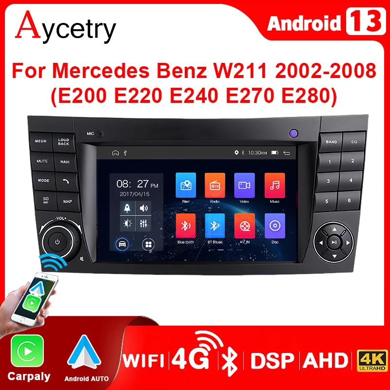 Android13-Car-radio-7-2-DIN-Carplay-For-Mercedes-Benz-E-G-CLK-CLS-CLASS ...