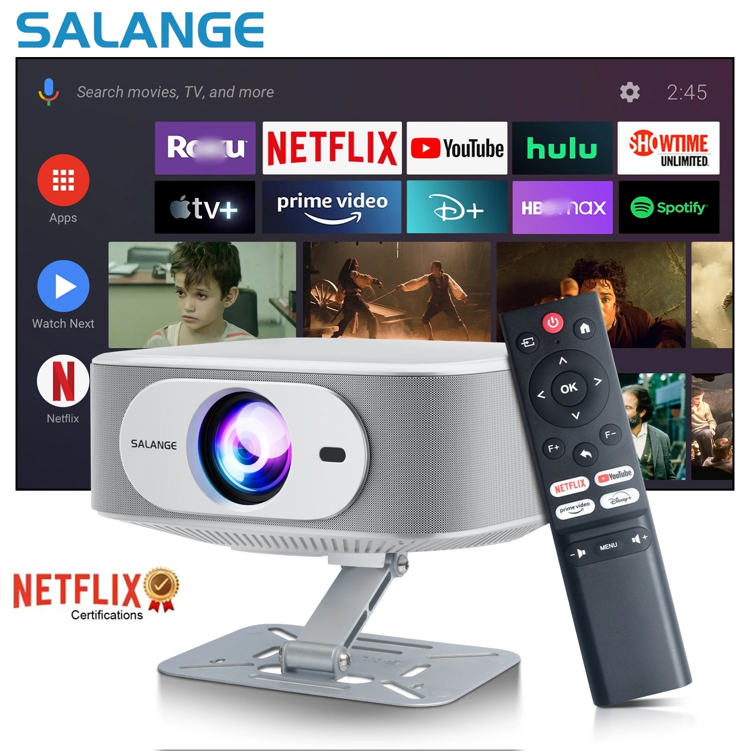 Salange P92MAX Android13 Smart Projector Netflix Officially Licensed HD ...