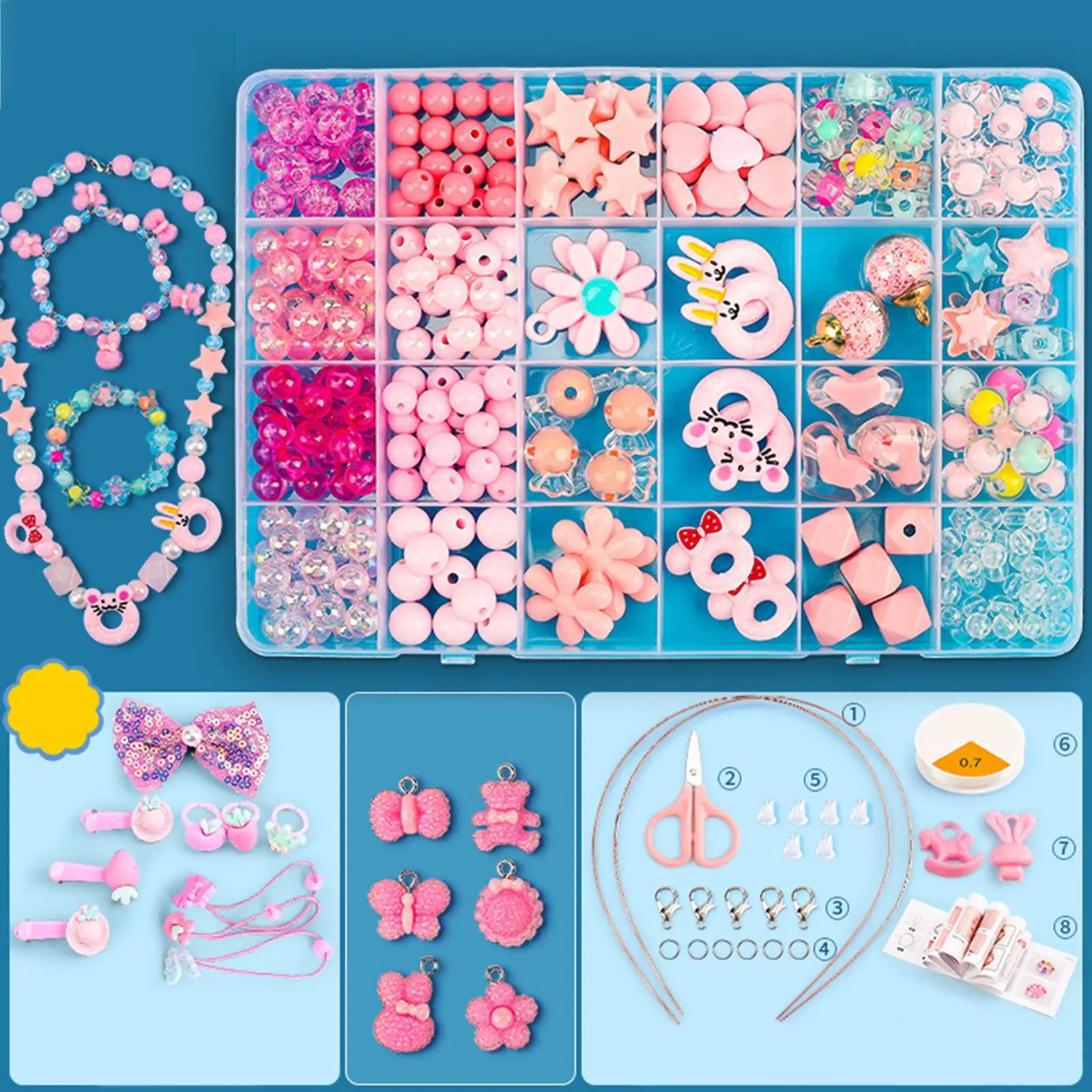 Kids-Beads-Set-Acrylic-Colorful-Supplies-Children-Beads-Set-for-Girls ...